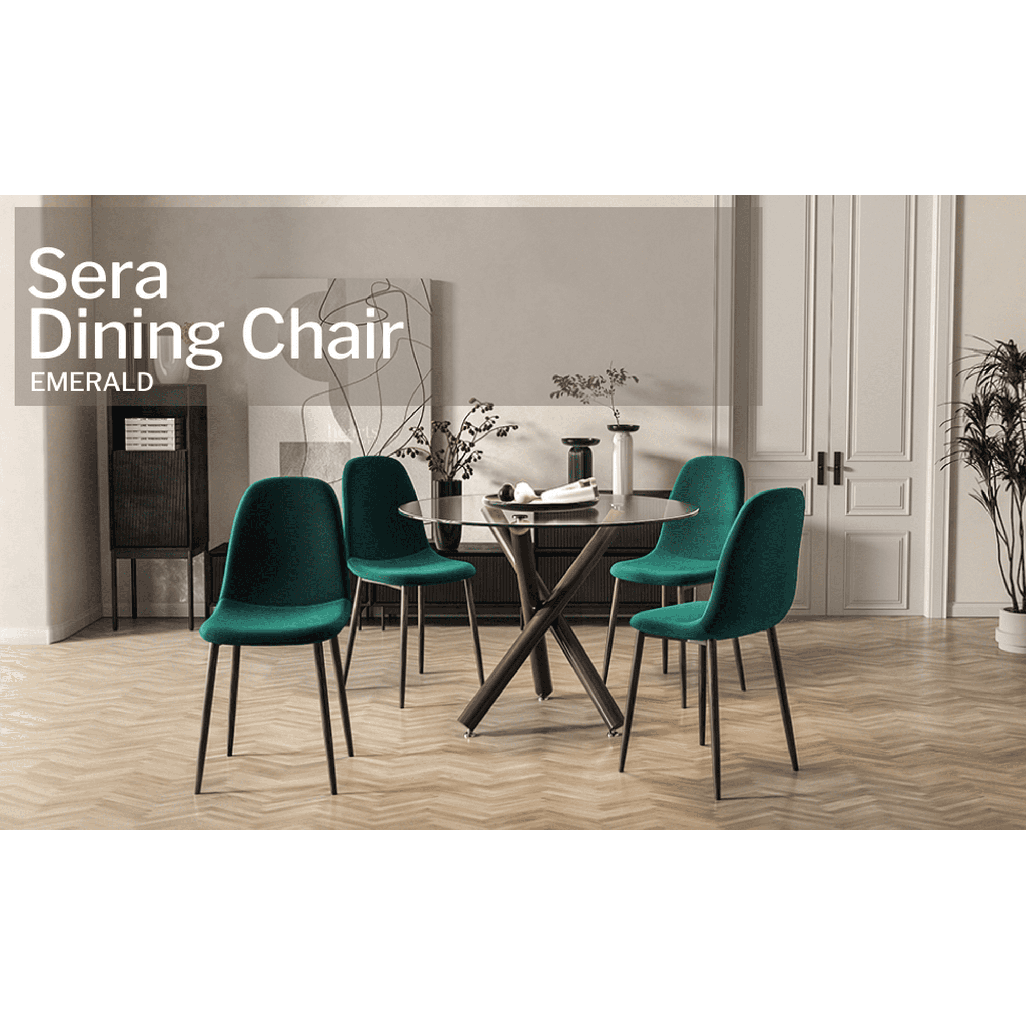 Click here for Aykah Sera Dining Chair Set Of 4  Upholstered Velv... prices