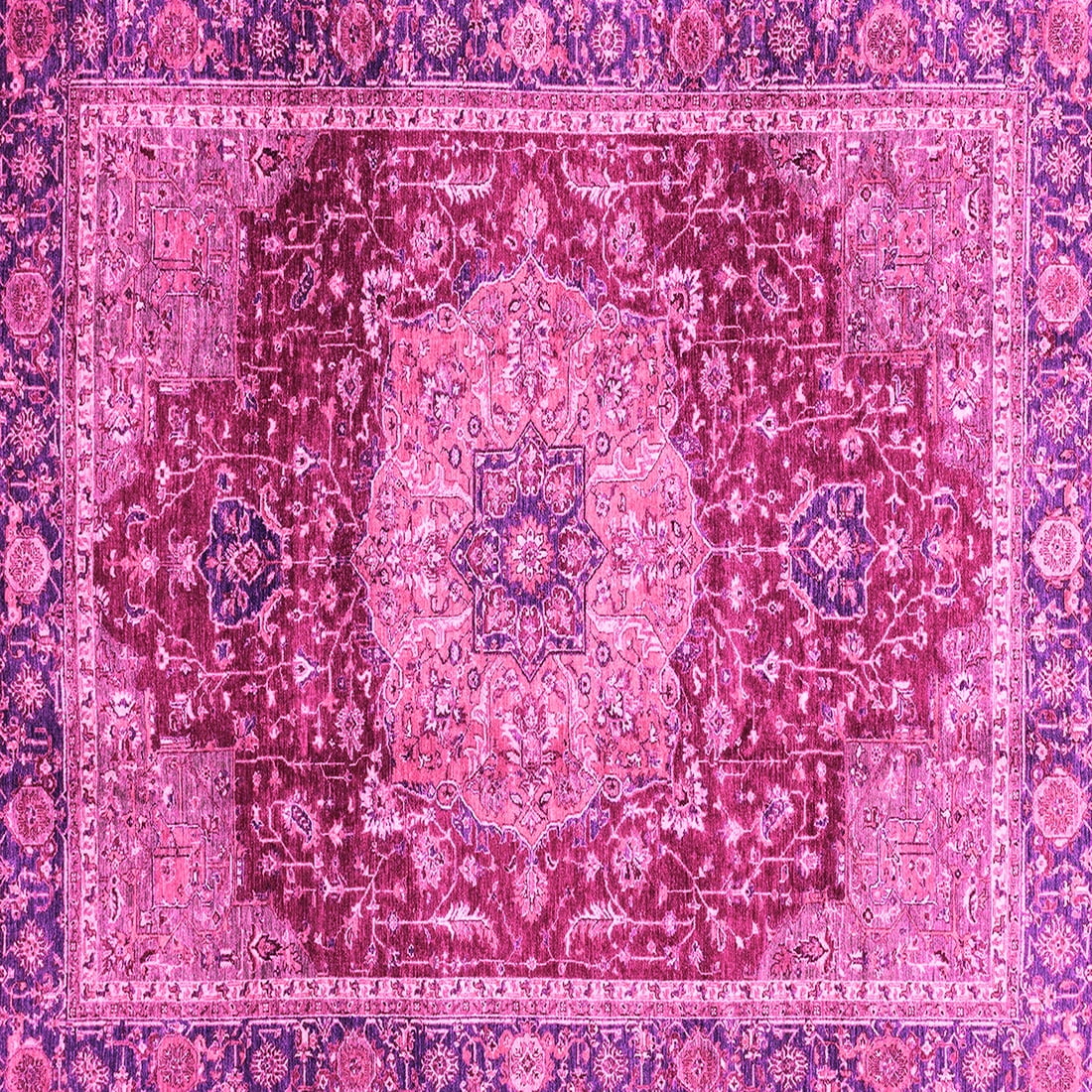 Ahgly Company Indoor Square Persian Pink Traditional Area Rugs, 5 ...