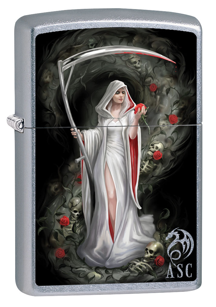 Zippo Lighter: Anne Stokes Female Grim Reaper - Street Chrome 80892 ...