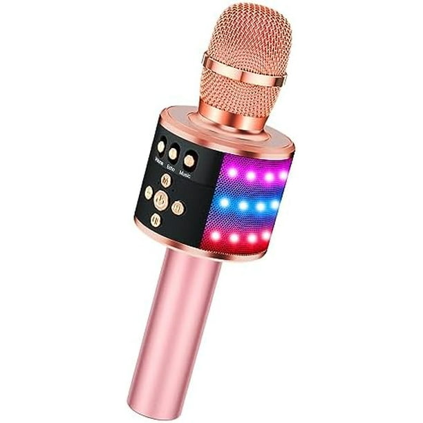 BONAOK Bluetooth Wireless Karaoke Microphone with LED Lights 4-in-1 ...