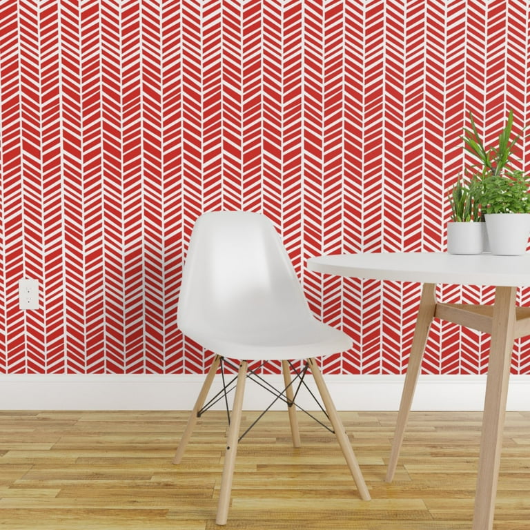 Red And White Chevron Wallpaper