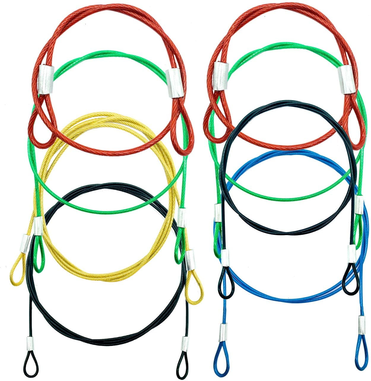 8 Pack Safety Stainless Steel Tethers,Colorful Coated Security Tether ...