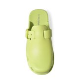 Wild Diva Slip On Buckle Chunky Platform Clog Mules (Neon Green, 6 ...