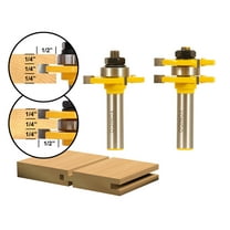Yonico 3 Bit Raised Panel Cabinet Door Router Bit Set- Bevel- 1/2 ...