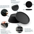 Silicone Beverage Drink Coasters Set of 6 with Holder, Absorbent, Black ...