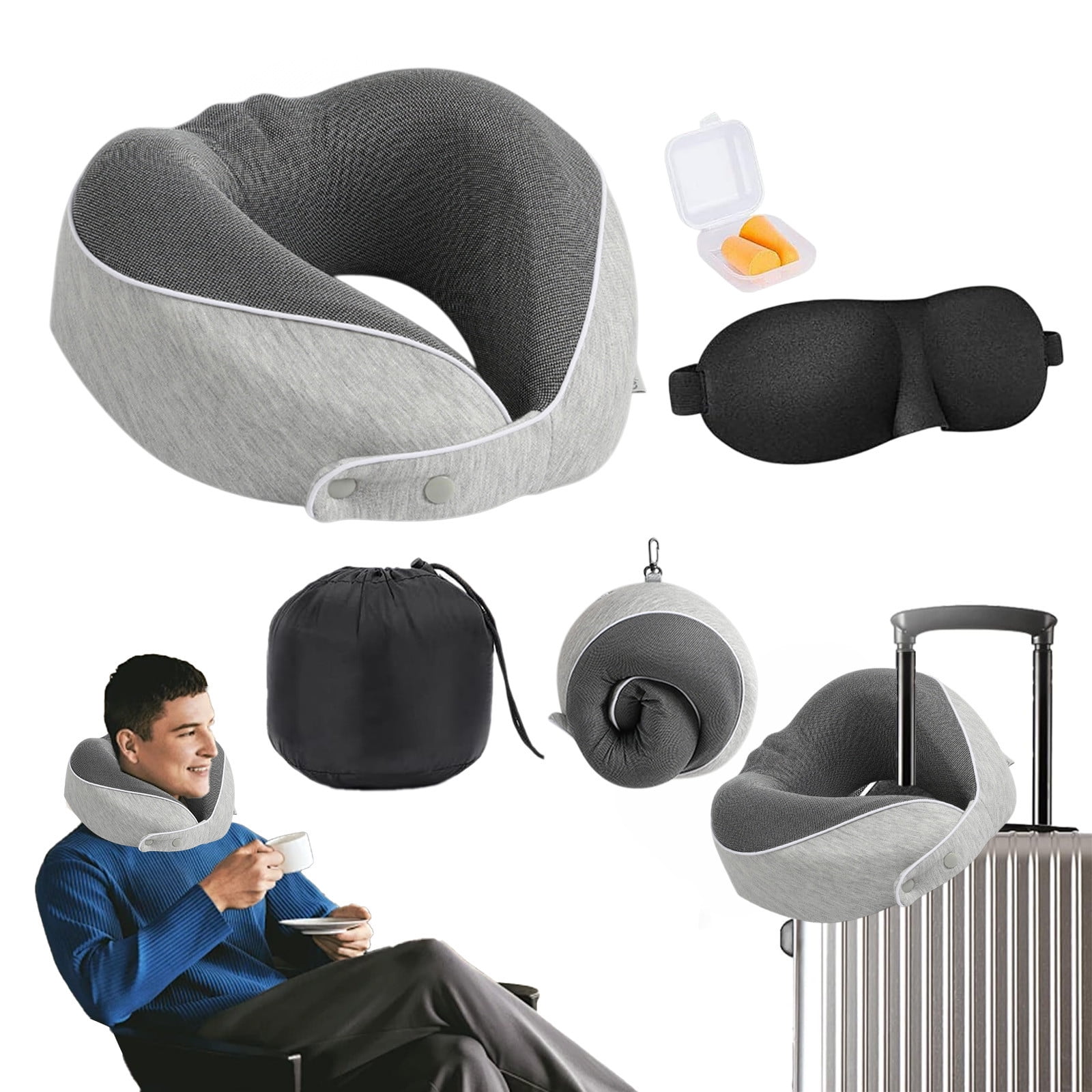 Click here for Gds956 4pc Set Travel Pillow Memories Foam Travel... prices
