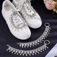 2 Pairs Leaves Tassel Bling Shoe Chains Women Jewelry Shoe Charms Metal ...