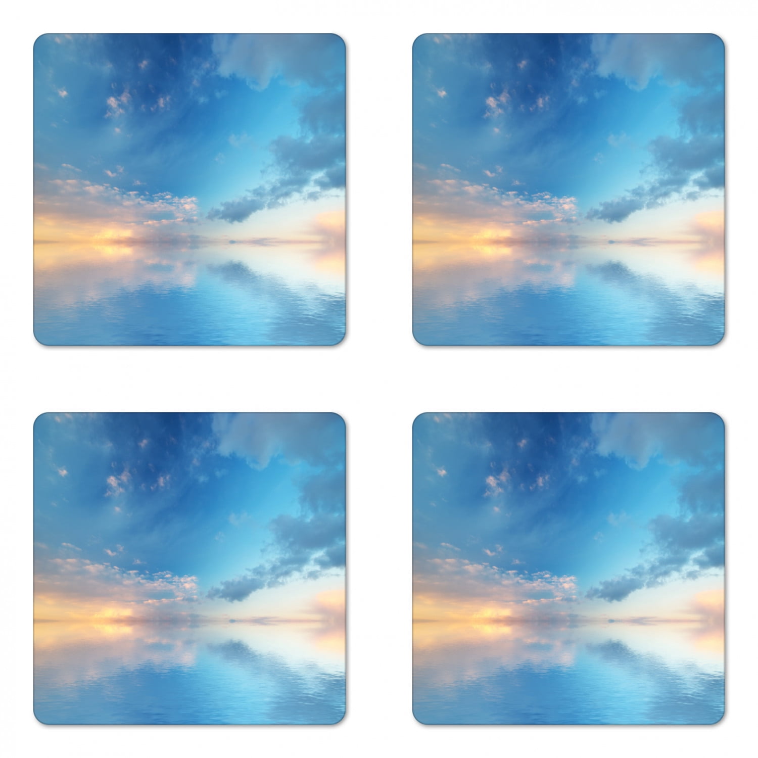 Nature Coaster Set of 4, Inside out Sky and Sea Looks Like Combined in ...