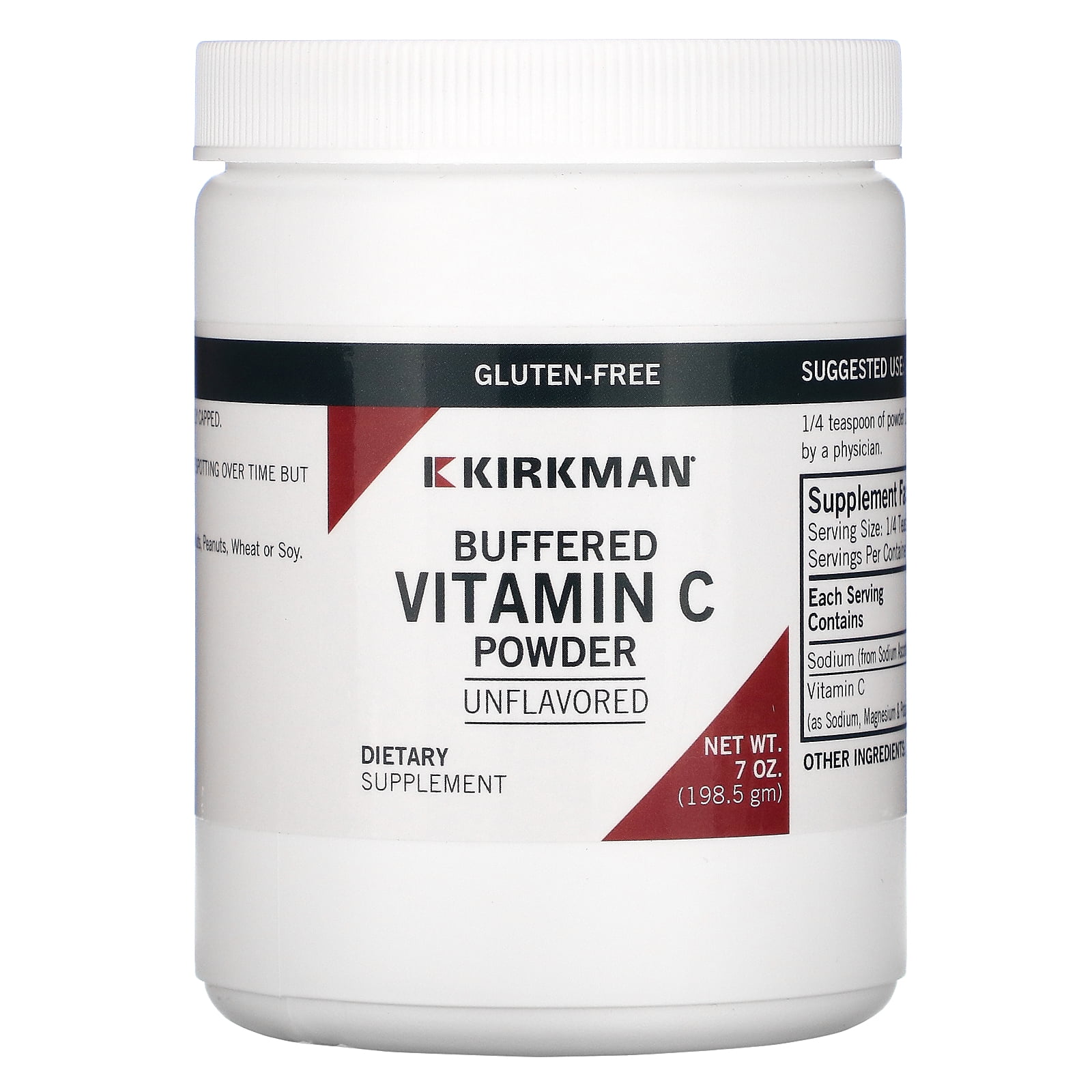 Kirkman Labs Buffered Vitamin C Powder, Unflavored, 7 oz (198.5 g ...