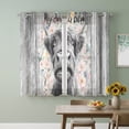 Gray Highland Cow Sheer Curtains 54 Inch Long 2 Panels, Abstract Animal ...