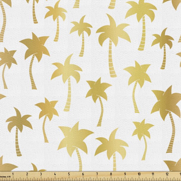 Exotic Sofa Upholstery Fabric by the Yard, Island Palm Tree Silhouettes ...