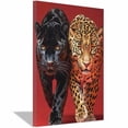Black and Golden Leopard,Framed Dual Leopard Prints,Bold Animal Artwork ...