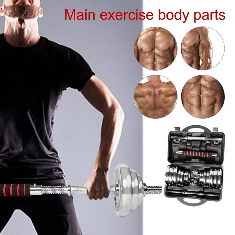 5kg Dumbbells Pair York 30Kg Adjustable Dumbbell Set (With 30cm Barbell ...