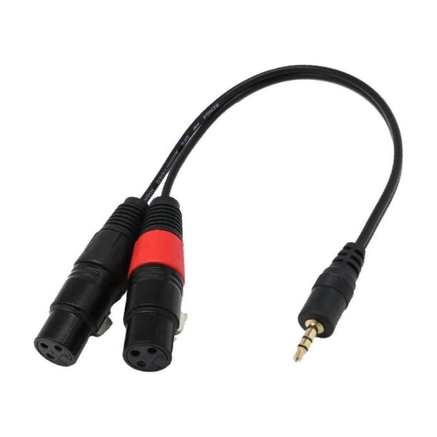 3.5mm Mono Jack (PC/Laptop) to 2 XLR Female (Mixer/Speaker) Cable ...