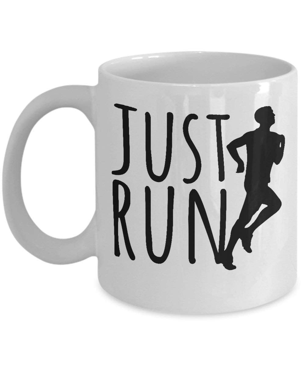 Just Run Long Distance Running Coffee & Tea Gift Mug for a Marathon ...
