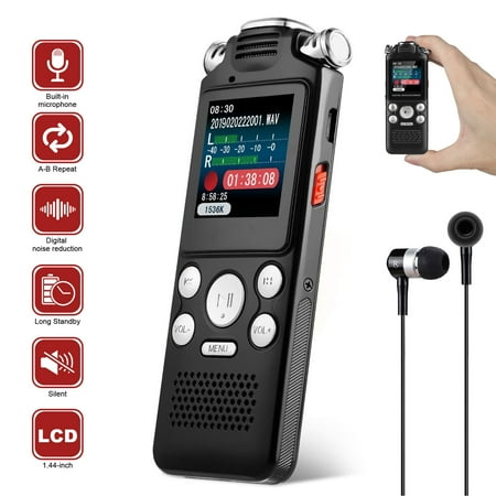 16GB/8GB Digital Voice Activated Recorder for Lectures, EEEkit 12H ...