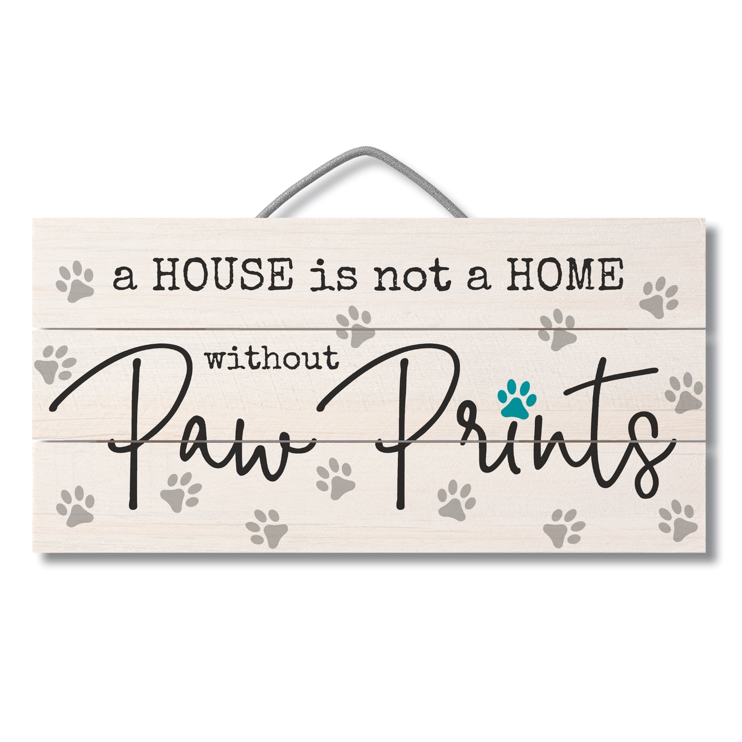 CounterArt "Paw Prints" Decorative Slatted Pallet Wood Sign 12" by 6 ...