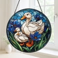 Bluebell Duck Family Stained Glass Style Window Decor, Nature Hanging ...
