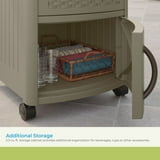 Suncast Resin Wicker Outdoor Patio Cooler with Storage, 77 Quart ...