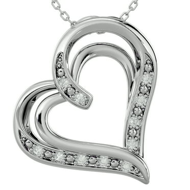 NATALIA DRAKE 10K Yellow Gold and Silver Diamond Heart Necklace for ...