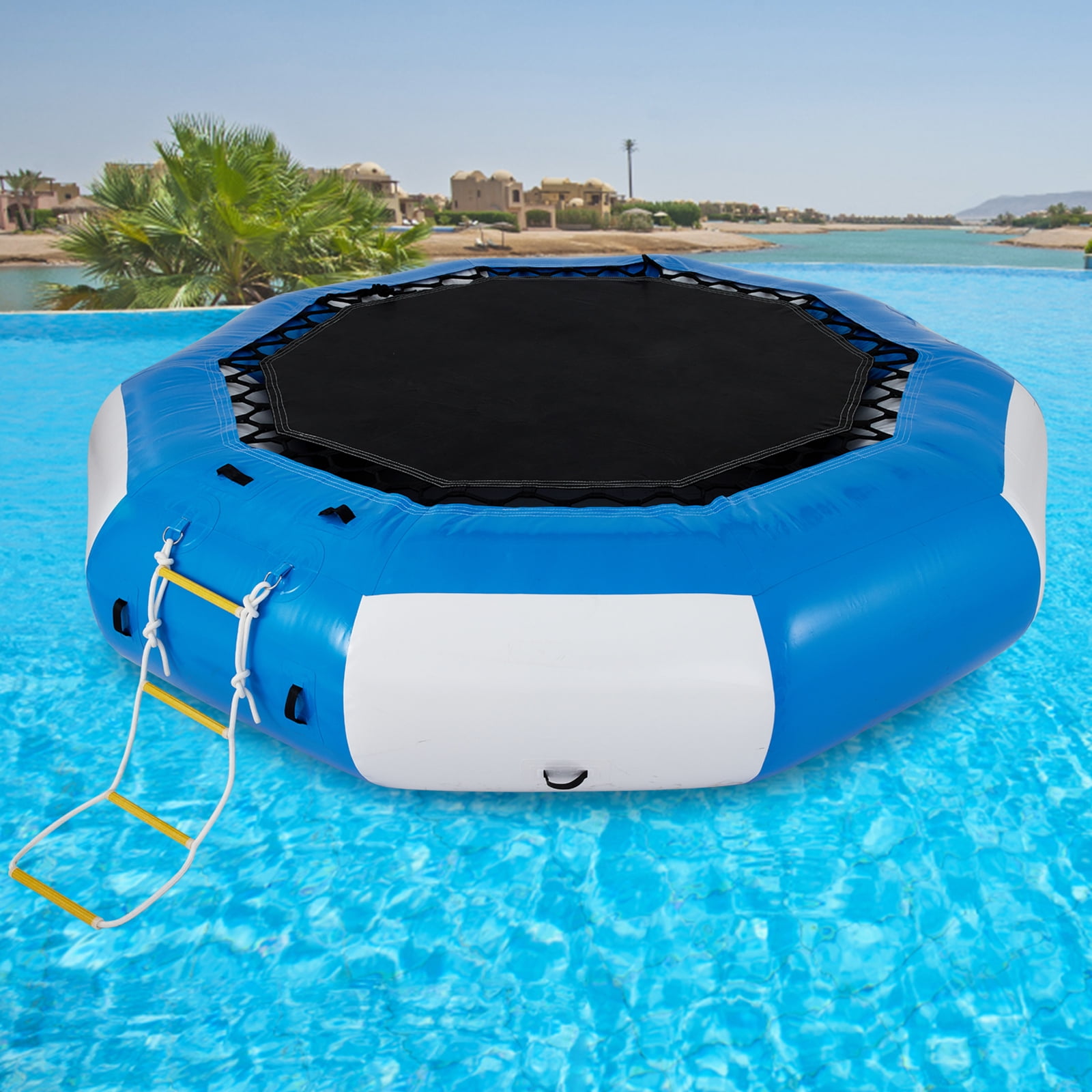 BENTISM 10ft Diameter Inflatable Water Trampoline Bounce Swim Platform ...