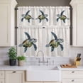 3 Piece Kitchen Curtains and Valances Set Teal Coastal Cafe Curtains 36 ...