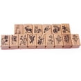 15pcs Wooden Rubber Stamps Animals and Plants Patterns Stamps Set for ...