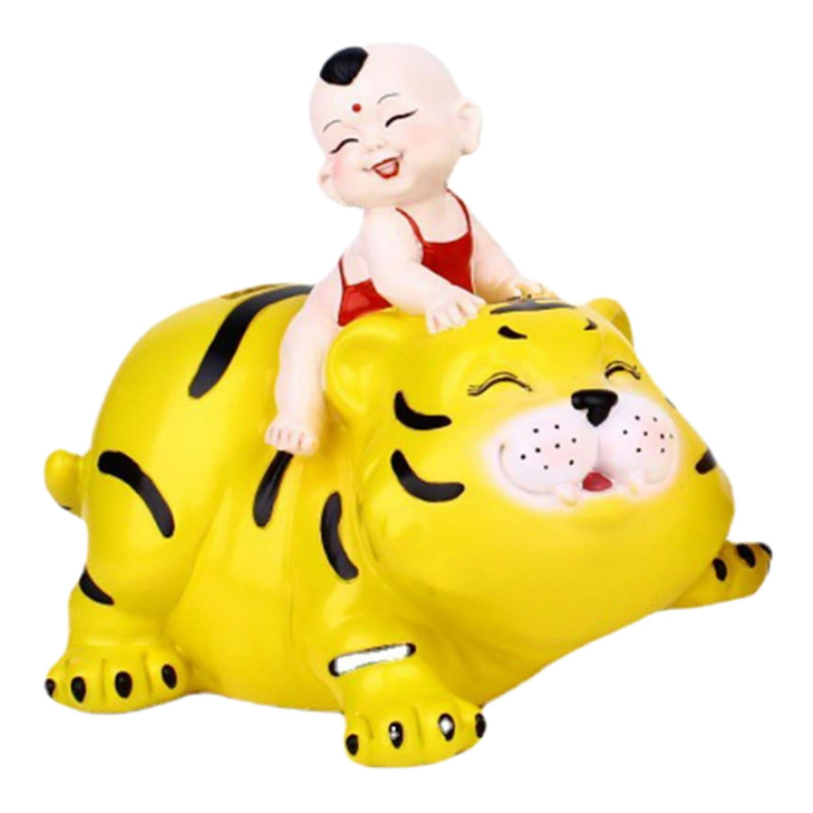 Pequeños tigres decoración moneda caja para 2022 año chico amarillo ...