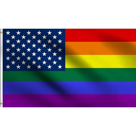 DMSE USA Rainbow Gay Pride LGBT Flag 3X5 Ft Foot 100% Polyester 100D ...