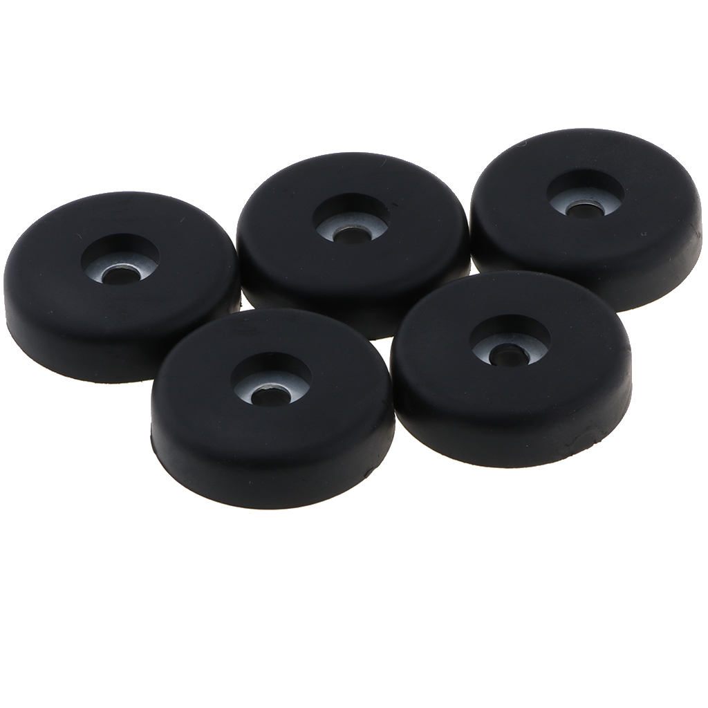 5 Pack 40x10mm Round Rubber Bumpers Black Feet Spacers for Electronics ...