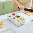 6-Compartment Airtight Refrigerator Storage Container with Detachable ...