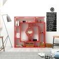 Stylish Labrina Geometric Open Honeycomb Shelves Bookcase, Red ...