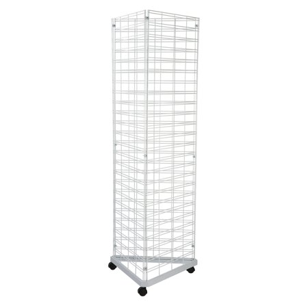 White Triangle Wire Grid Tower with Base and Casters - Walmart.com