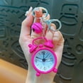 Creative Iron Keychain Keyring Miniature Alarm Clock Shape Detail for ...