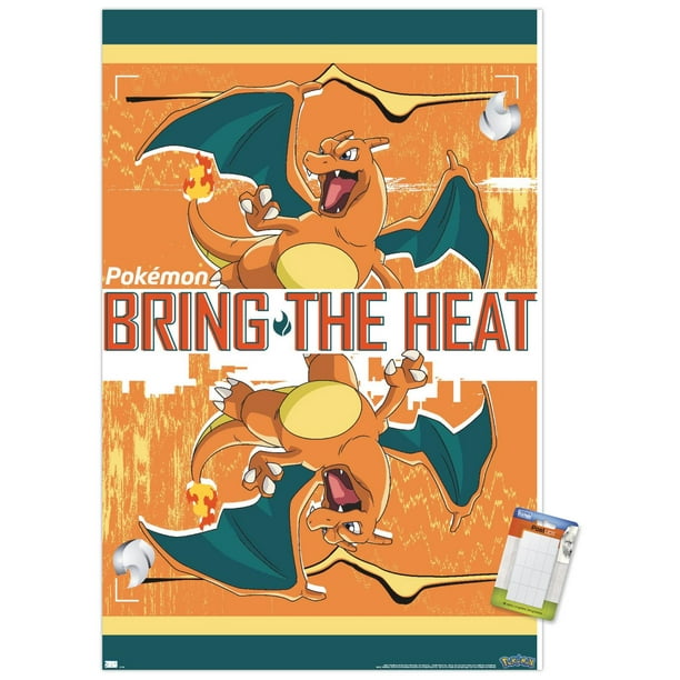 Pokémon - Charizard - Bring the Heat Wall Poster, 22.375" x 34 ...