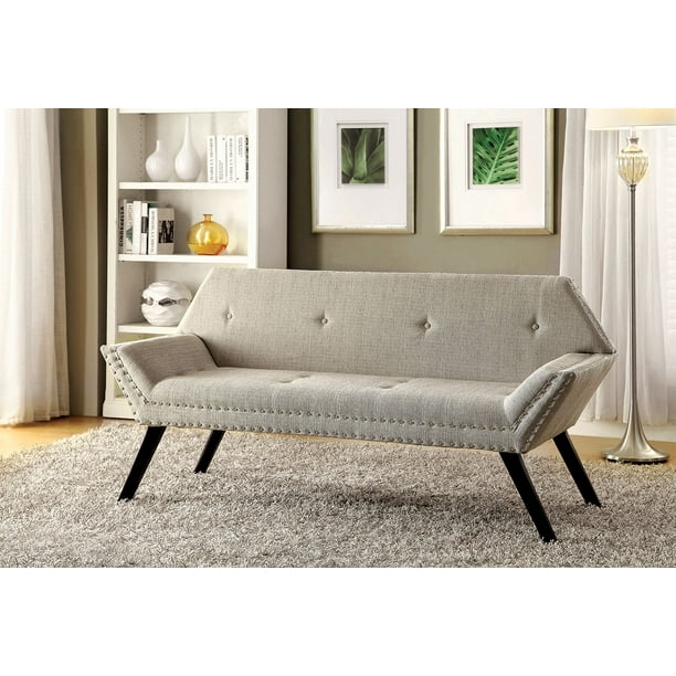 Furniture Of America Sondra Tufted Beige Fabric Upholstered Backed ...