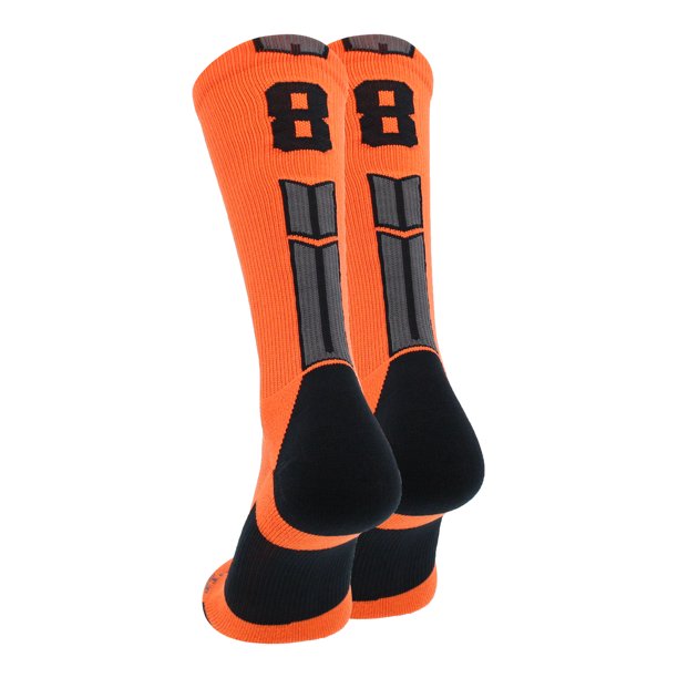 Orange/Black Player Id Crew Number Socks (#88, Medium) - Walmart.com