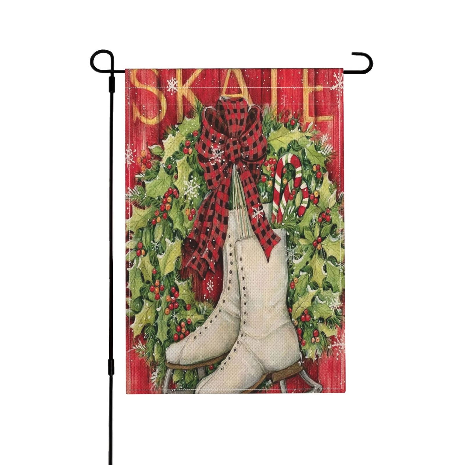 Home Decorative Merry Christmas Garden Flag Double Sided, Winter Rustic ...
