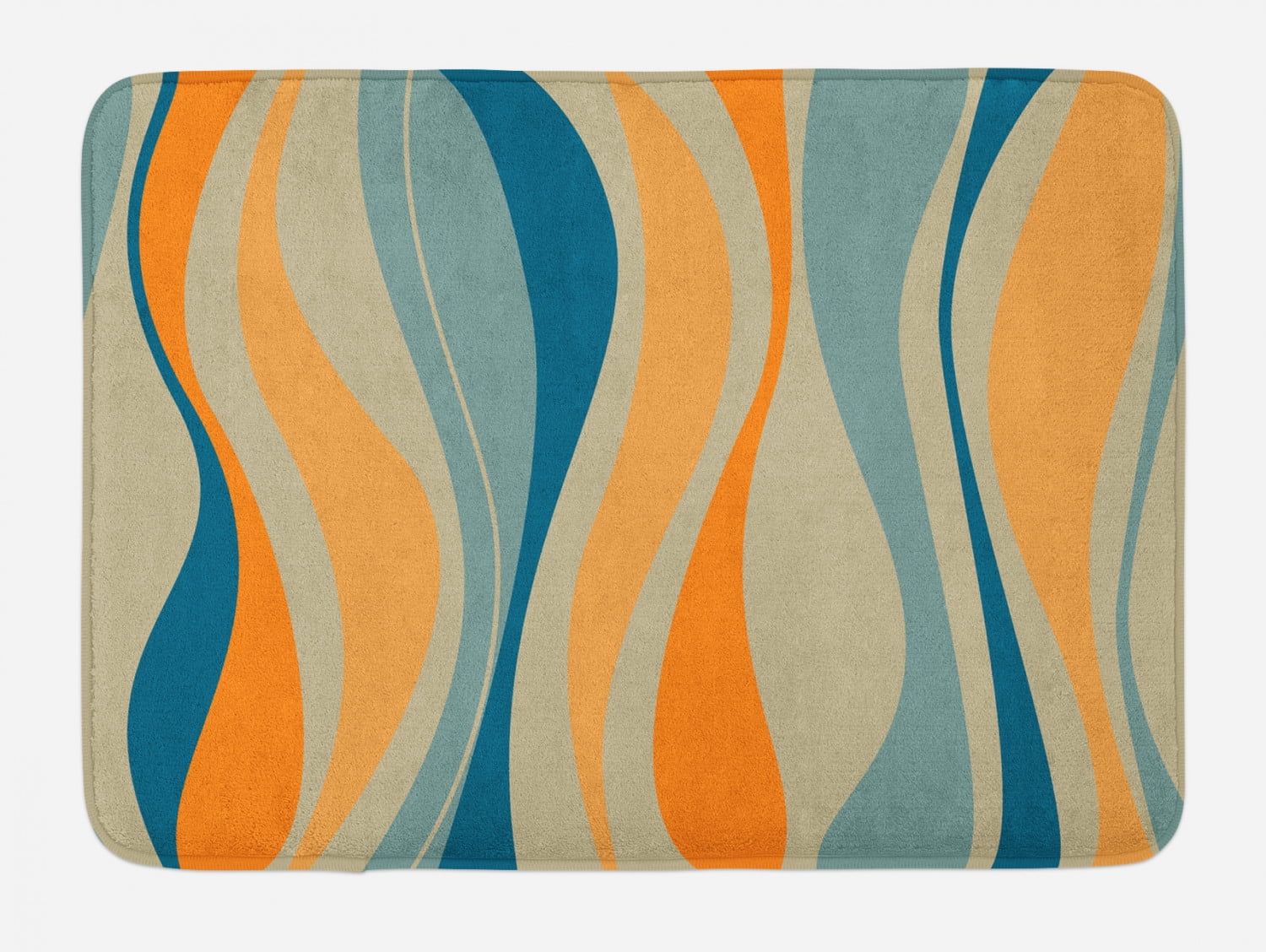 Vintage Bath Mat, Retro Vibrant Stripes Funky Lines Design Patterns ...