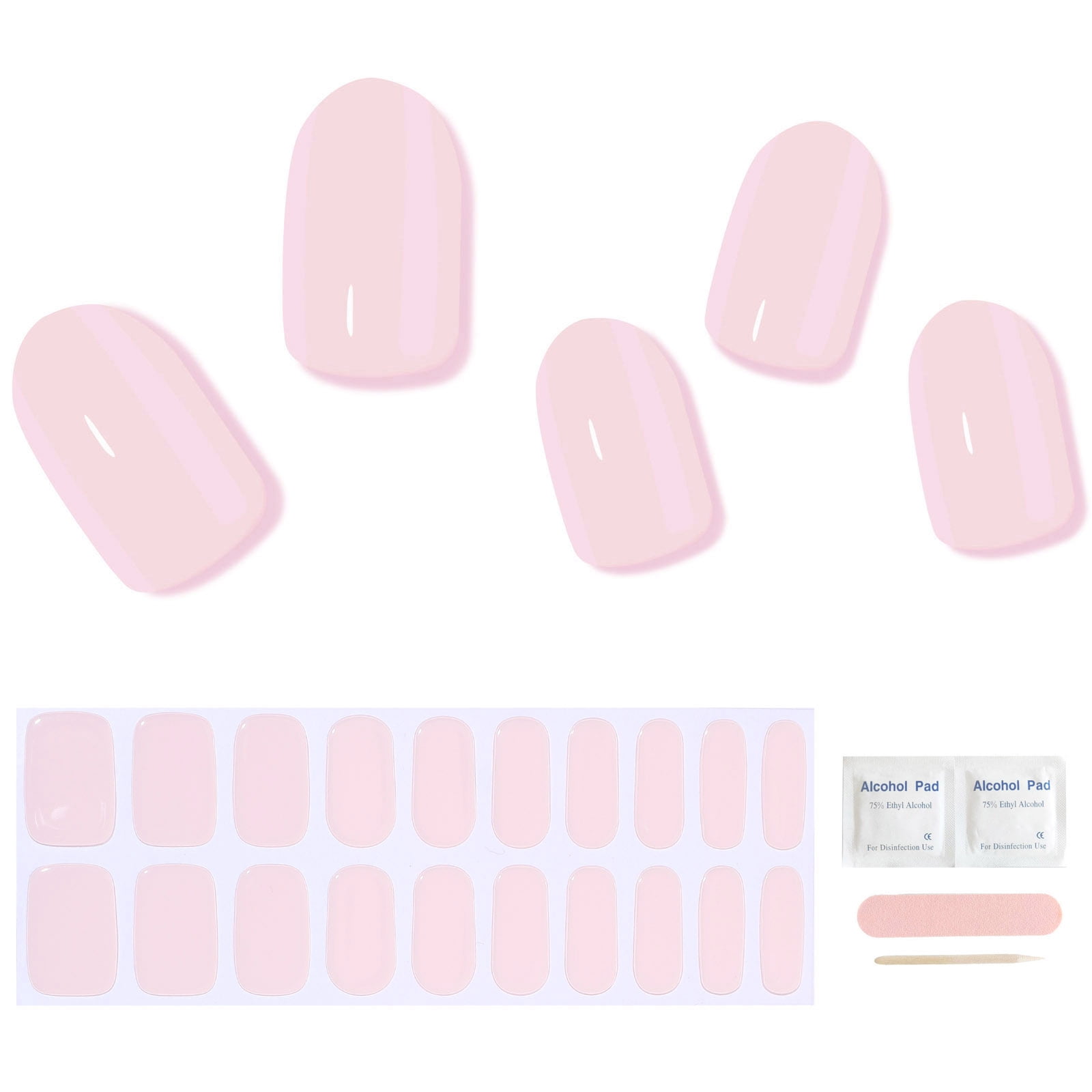 Nail Polish Sticker Waterproof Solid Color Adhesive Strip Semi-cured ...