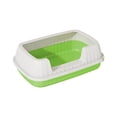 Cat Litter Box Open Top with High Sided Walls Scatter Shield Scoop ...