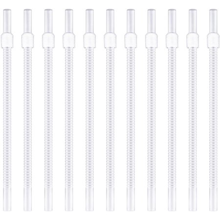 30 Pieces Flexible Straws Clear Plastic Tumbler Straw Reusable Drinking ...