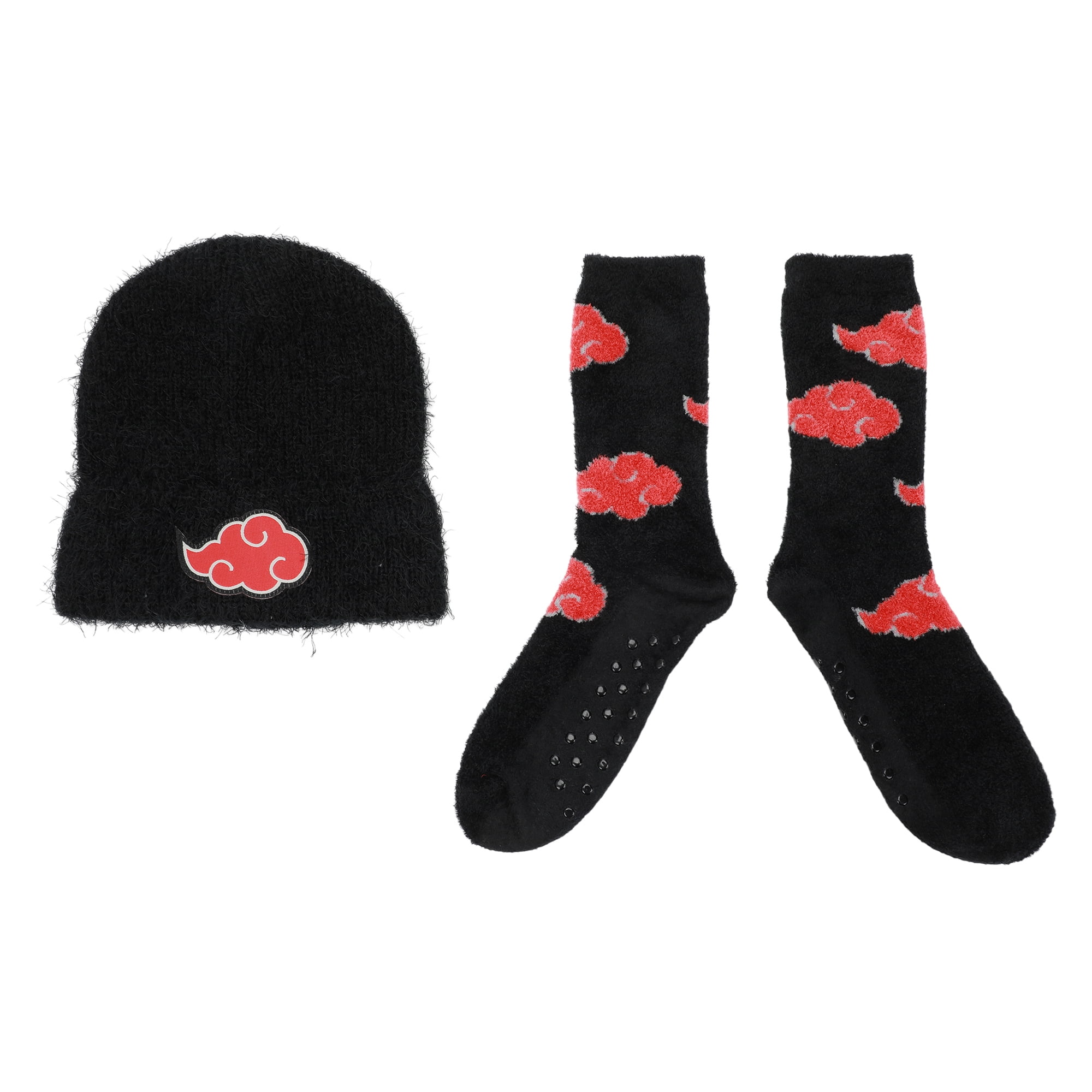 Click here for Bioworld Naruto Akatsuki Clouds Beanie & Sock Set prices