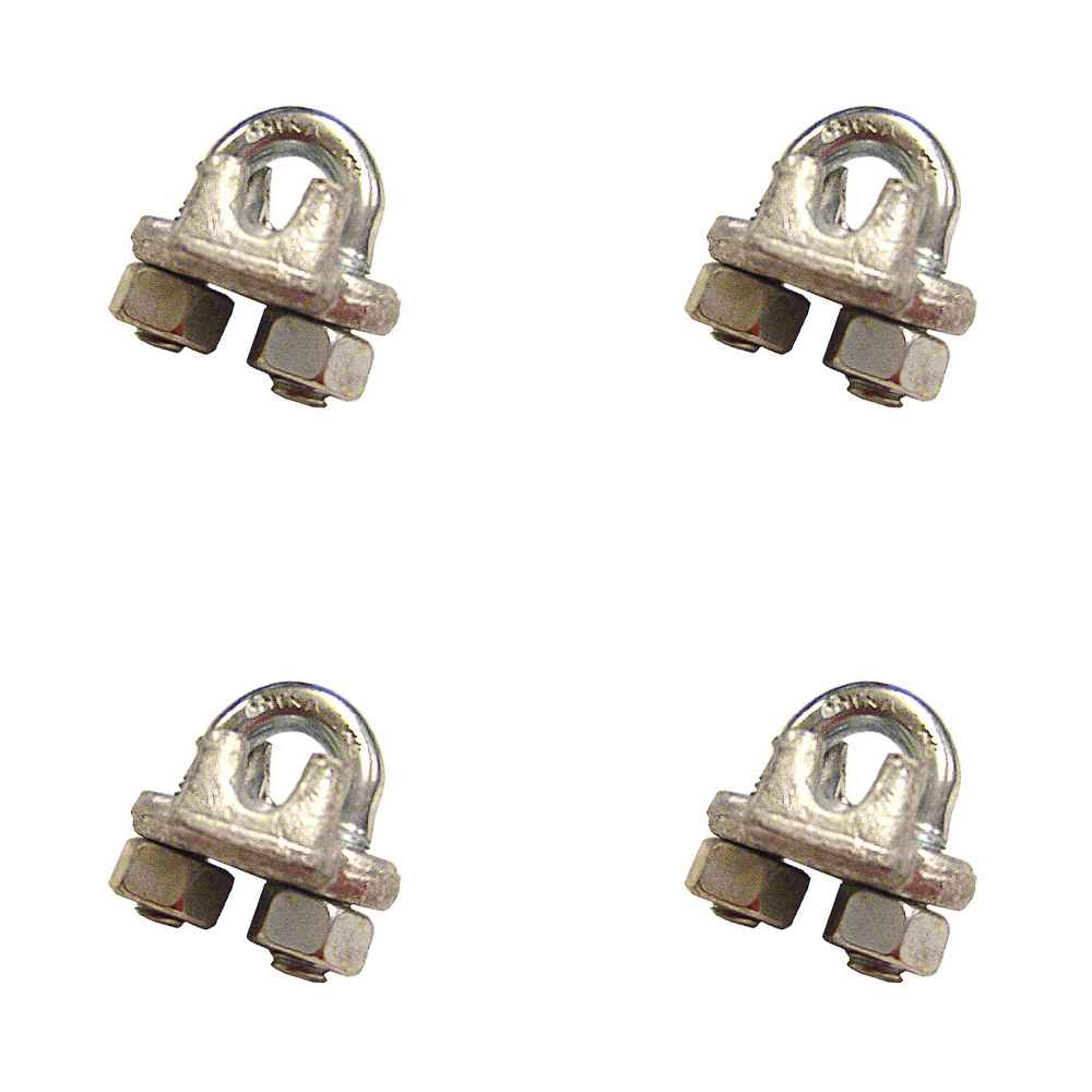 1-3/8" Galvanized Drop Forged Wire Rope Clips - 4 Pack - Walmart.com