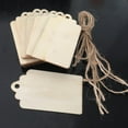 50 Pcs Wooden Rectangle Shape Slices with Ropes and Holes Wooden Tags ...