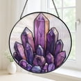 Amethyst Crystal Cluster Stained Glass Suncatcher Window Hanging ...