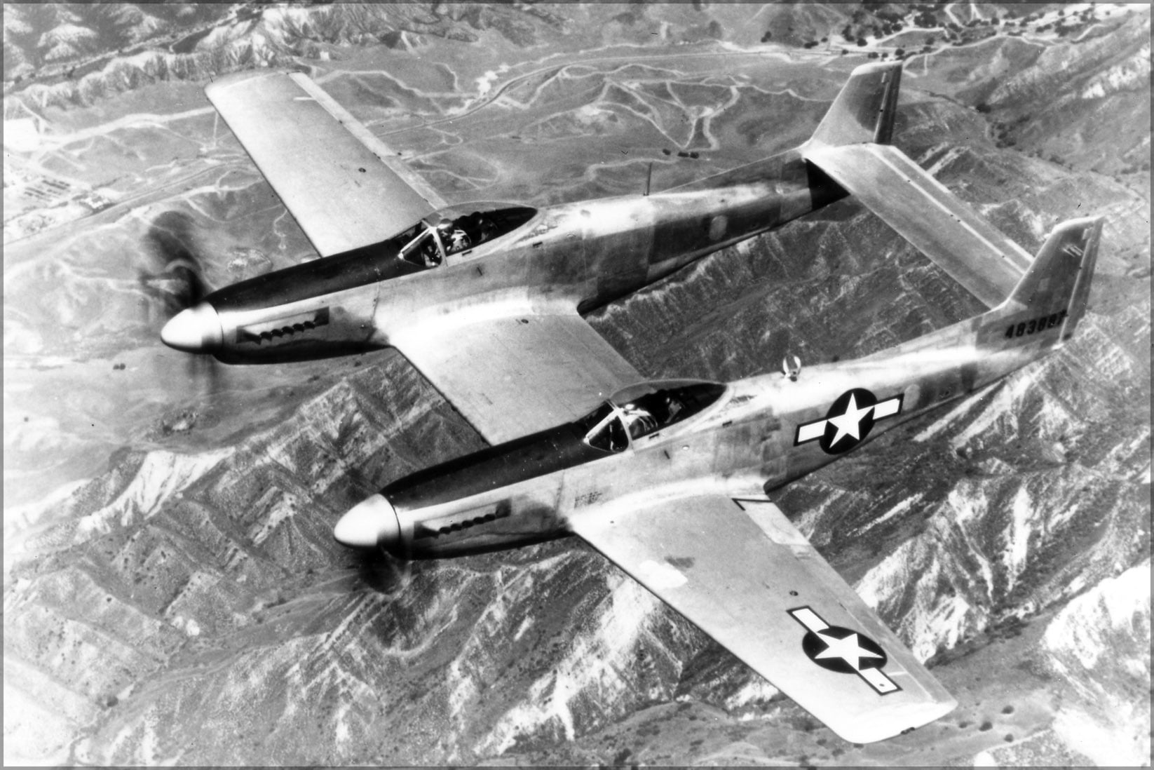 24"x36" Gallery Poster, North American XP-82 f-82 twin mustang p-52 ...