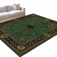 Black Spiders Washable Living Room Rugs 5'x7', Vintage Green Web ...