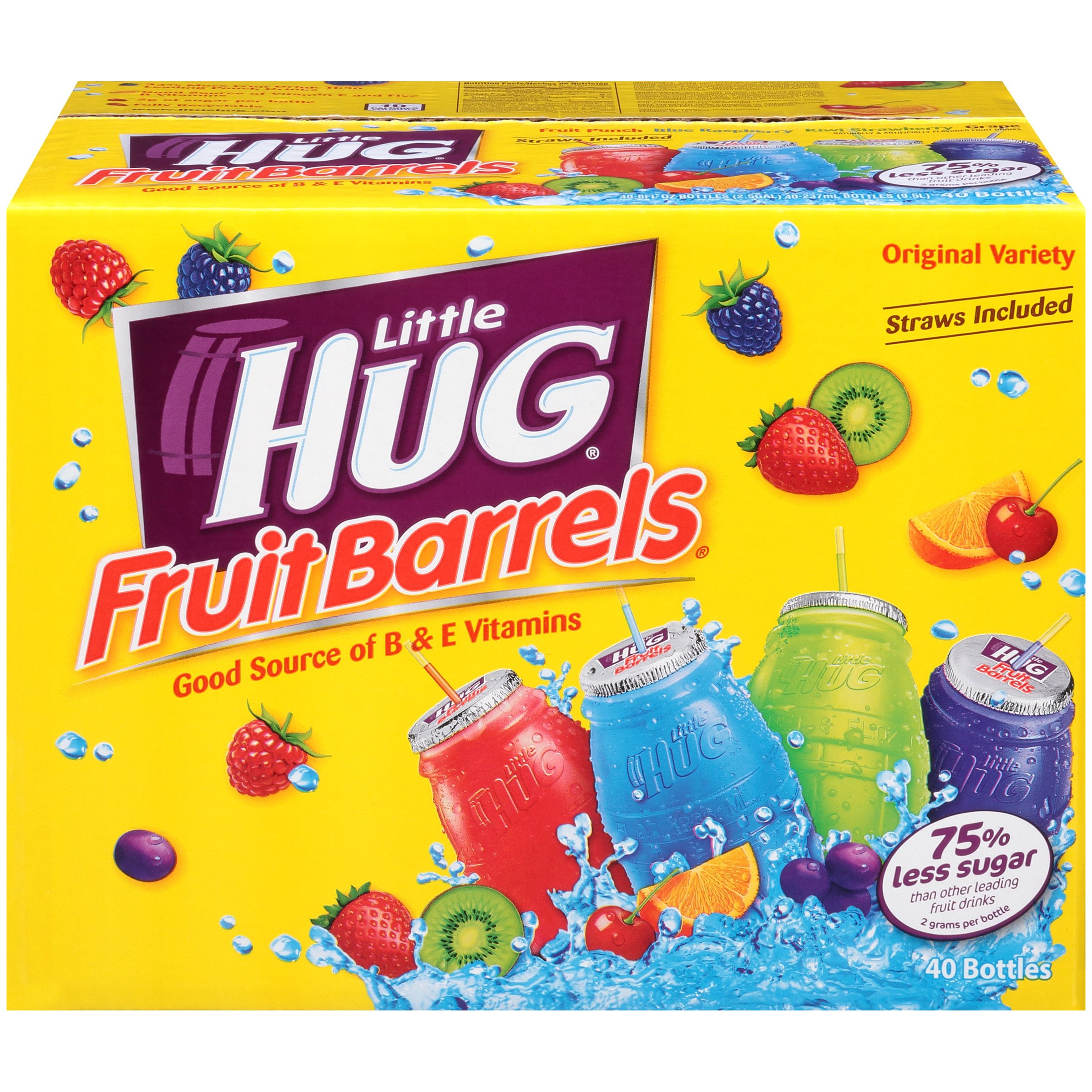Little HUG Fruit Barrels, Original, Kids Drinks Variety Pack, 40 Count ...