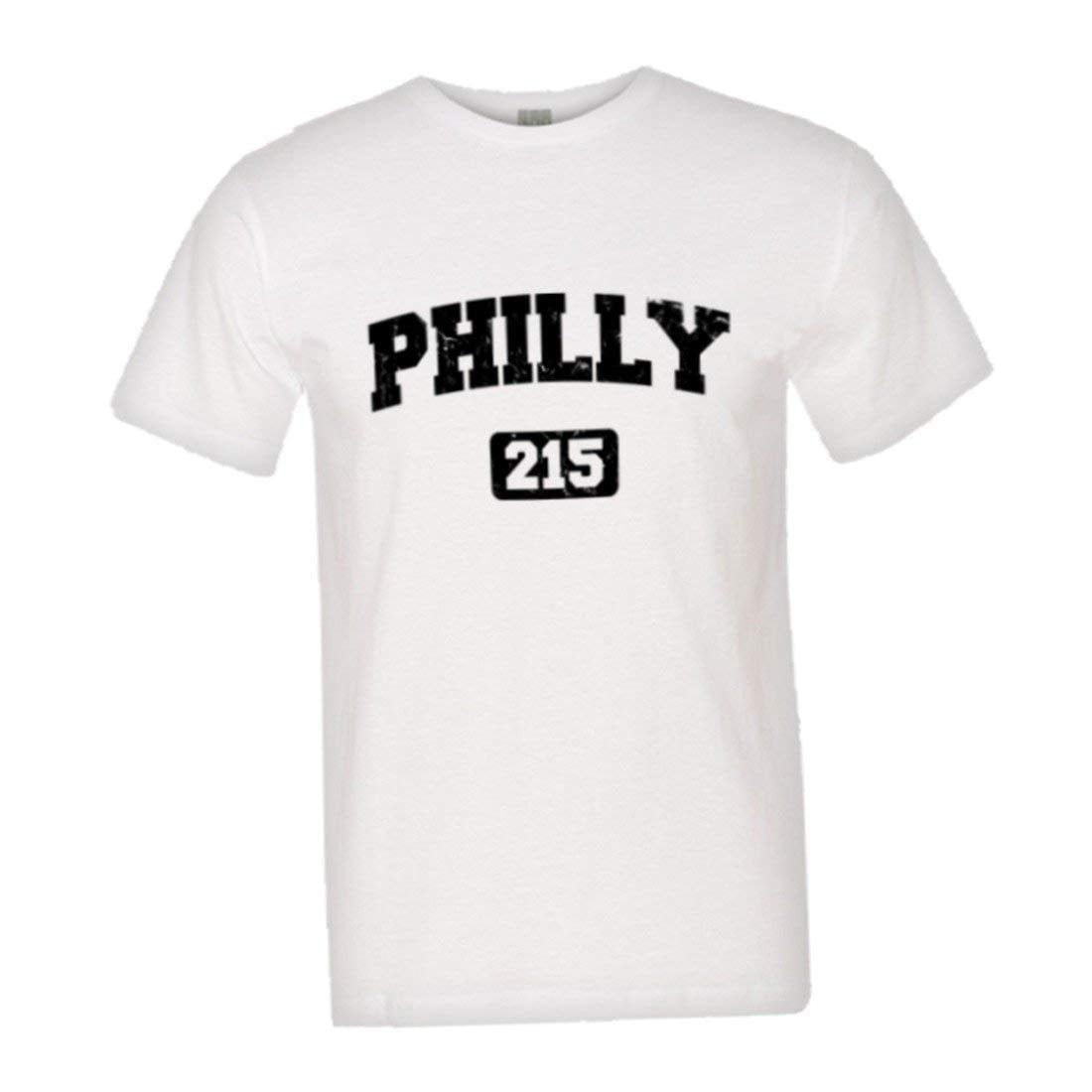 PleaseMeTees™ Mens Philly 215 Area Code Philadelphia Distressed HQ Tee ...